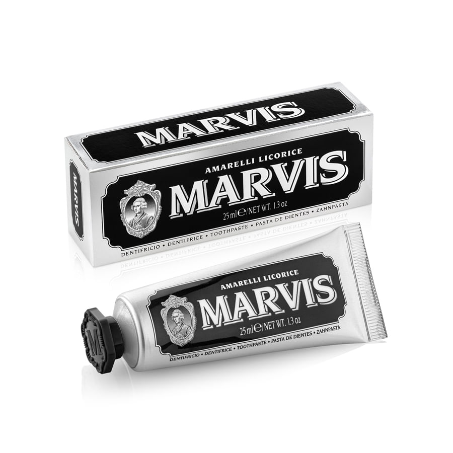 Pasta de Dientes Marvis Menta Regaliz Amarelli 25 ml - Industrias T.TAiO